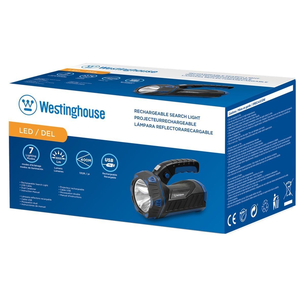 LINTERNA FOCO RECARGABLE 1000 LUMENES WF227-CB WESTINGHOUSE – Fotosol